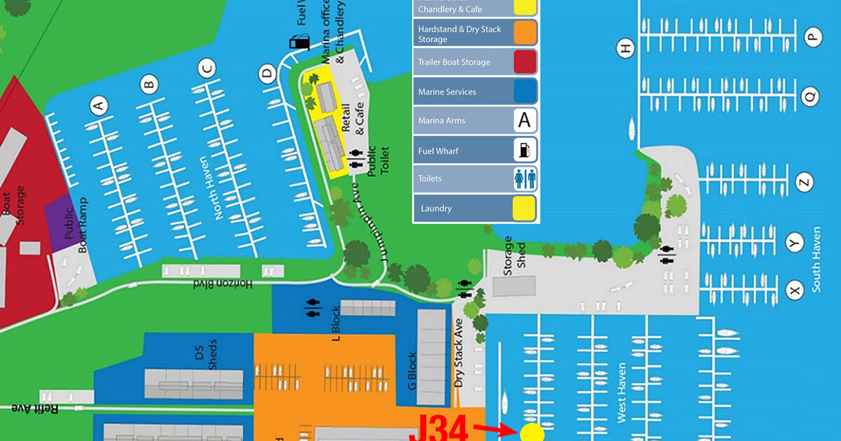 Marina Berth Sales | Horizon Shores Marina - J 34 - 11 metres